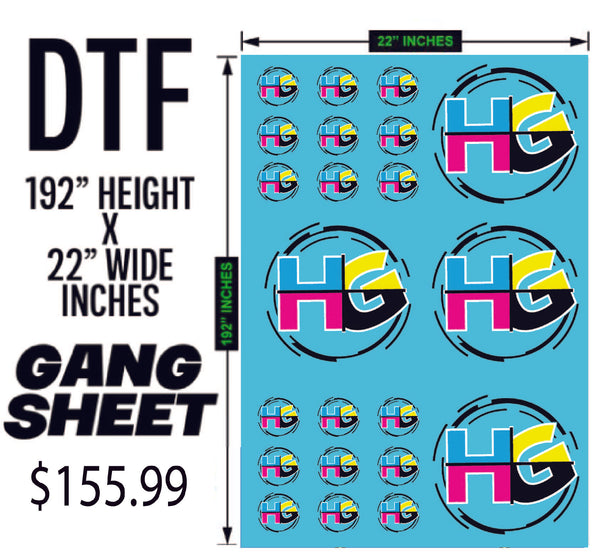 Direct To Film - 200" DTF Gang Sheet – HG Printing & Graphics